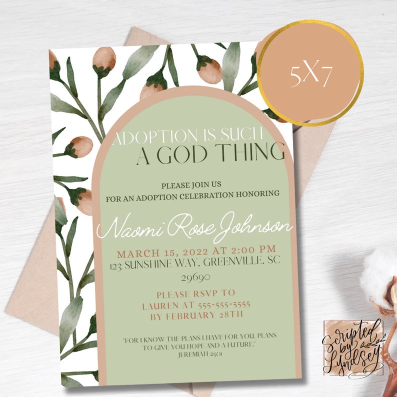Adoption is a God Thing/ Adoption Invitation Template /edit in Canva - Etsy