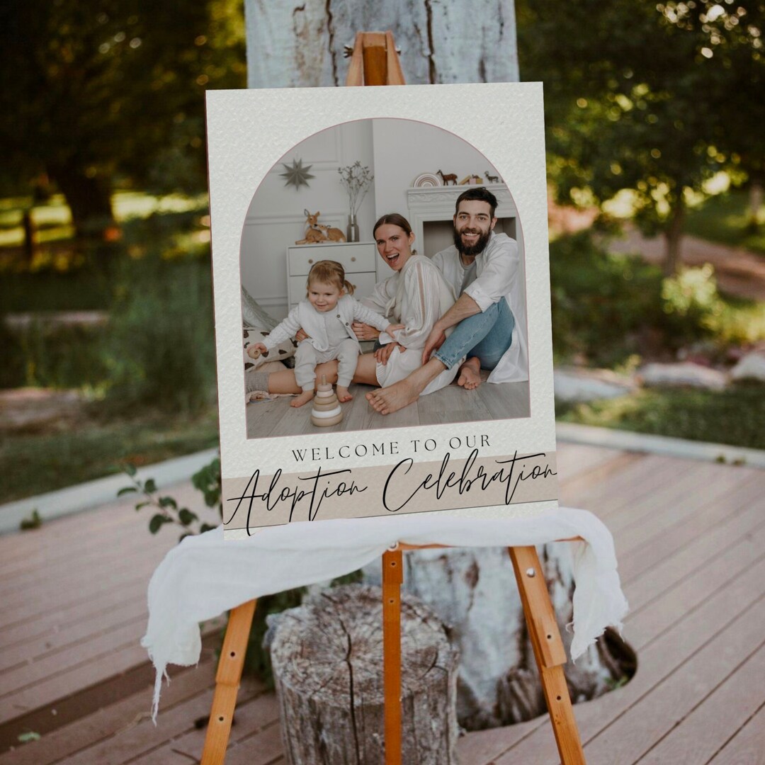 Minimalist Arch Adoption Welcome Sign, Adoption Party Sign, Editable ...