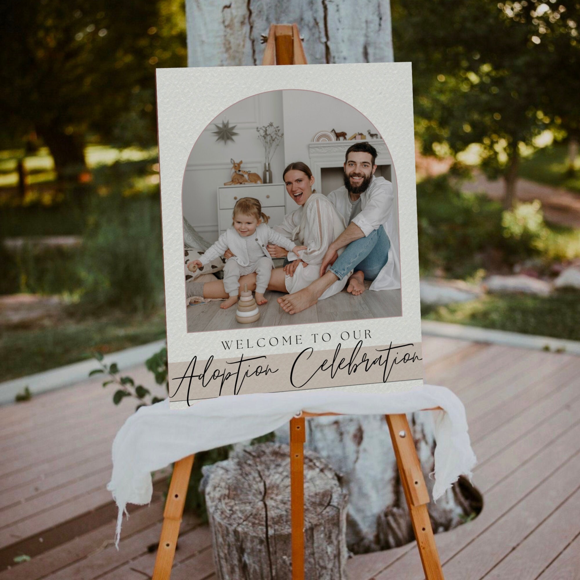 Minimalist Arch Adoption Welcome Sign, Adoption Party Sign, Editable ...