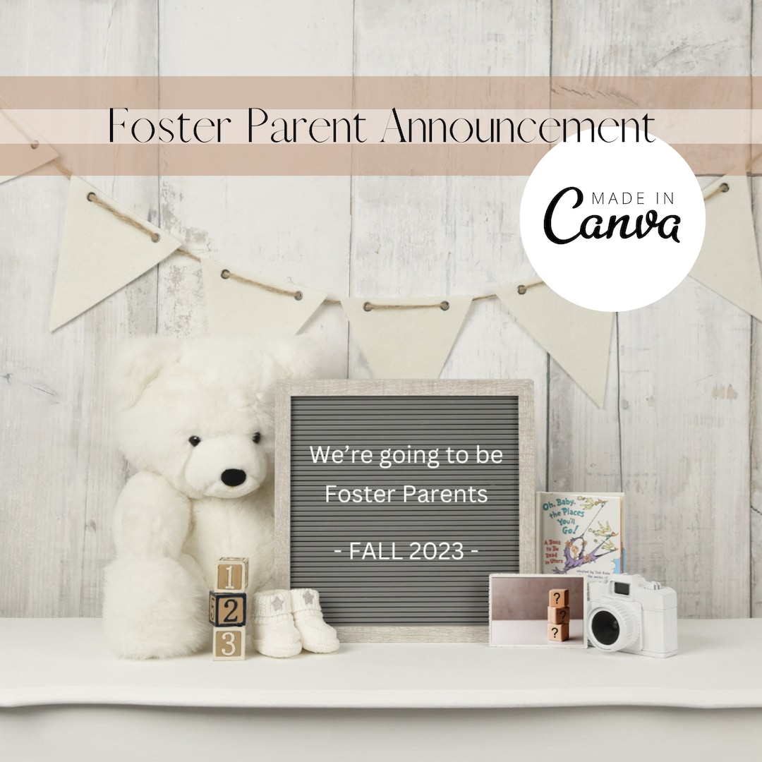 Foster Care Announcement: Neutral Letter Board (digital Download) - Etsy