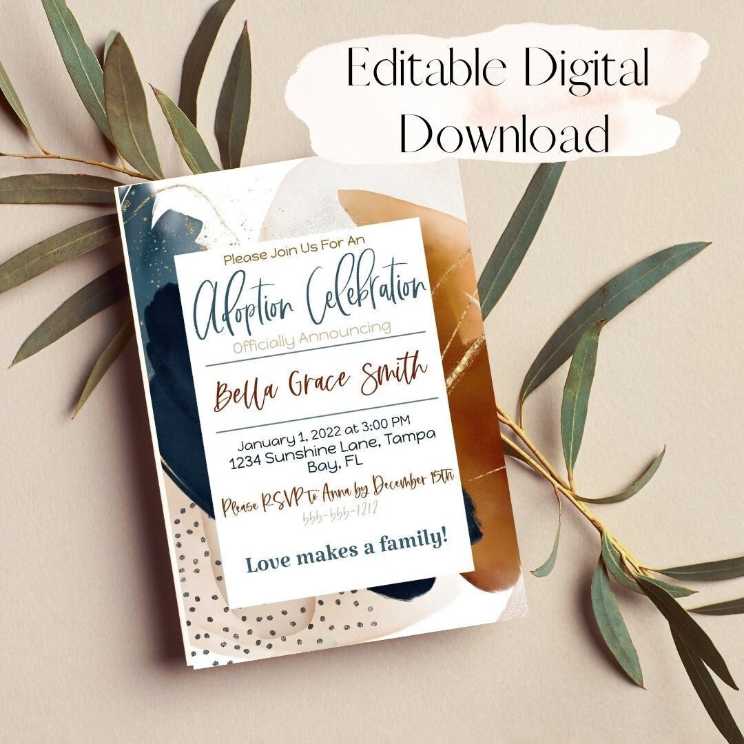 Adoption Invitation Boy/girl/siblingdigital Download Customizable ...
