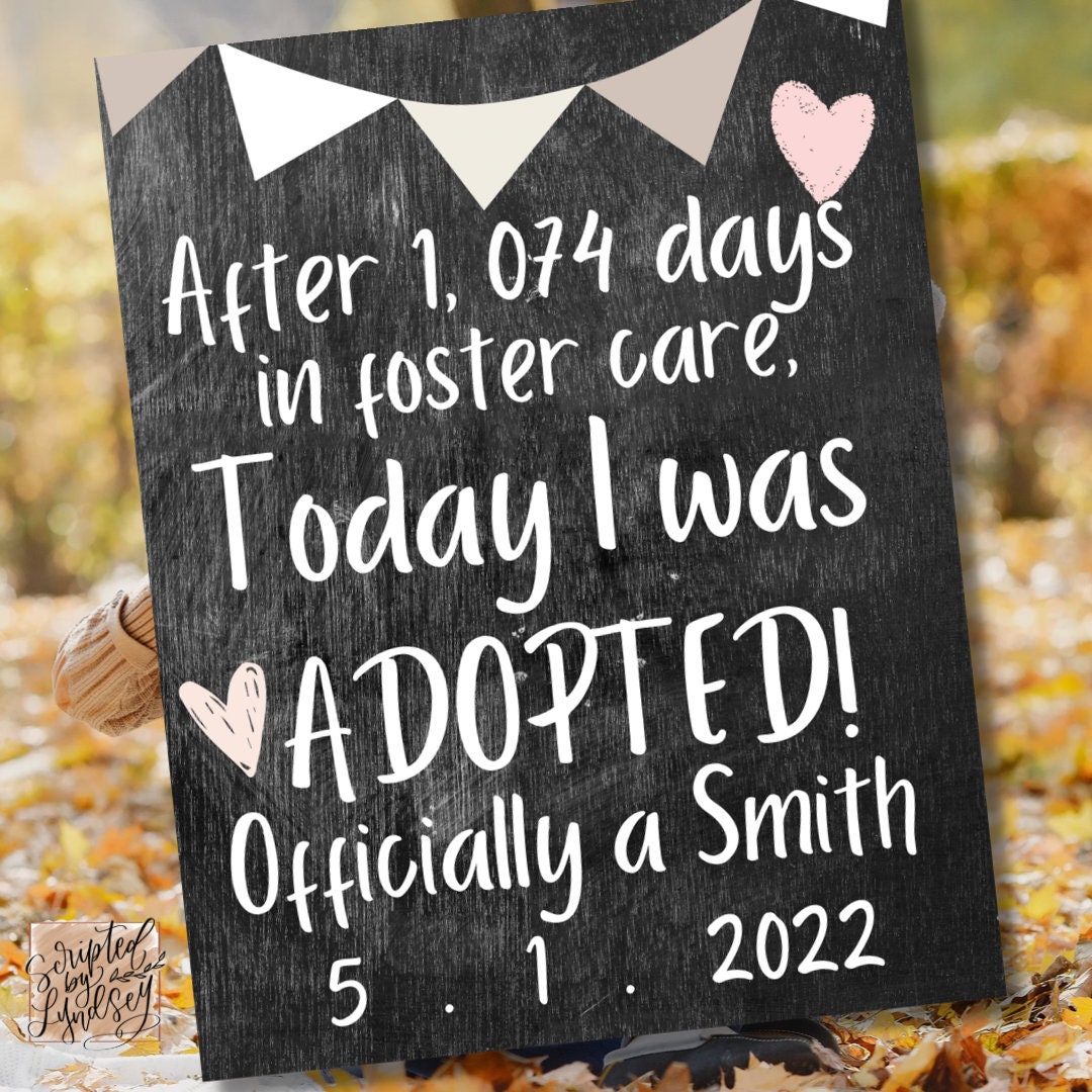 Chalkboard Adoption Announcement, Peace Out Foster Care, Adoption ...