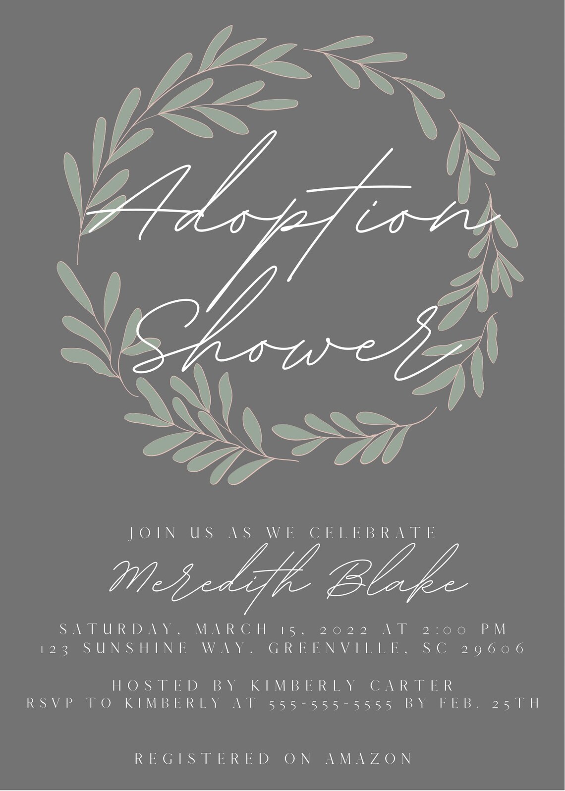 Adoption Shower Editable Canva Template Digital Invitation - Etsy