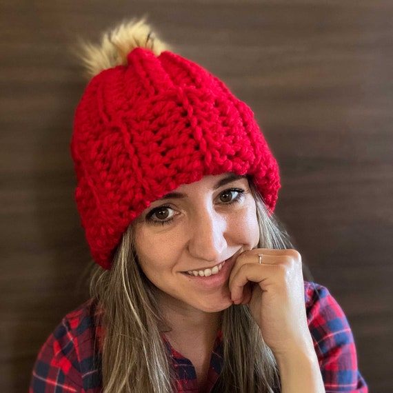 Crochet Chunky Hat Pattern Crochet Toque Pattern Pompom Hat | Etsy