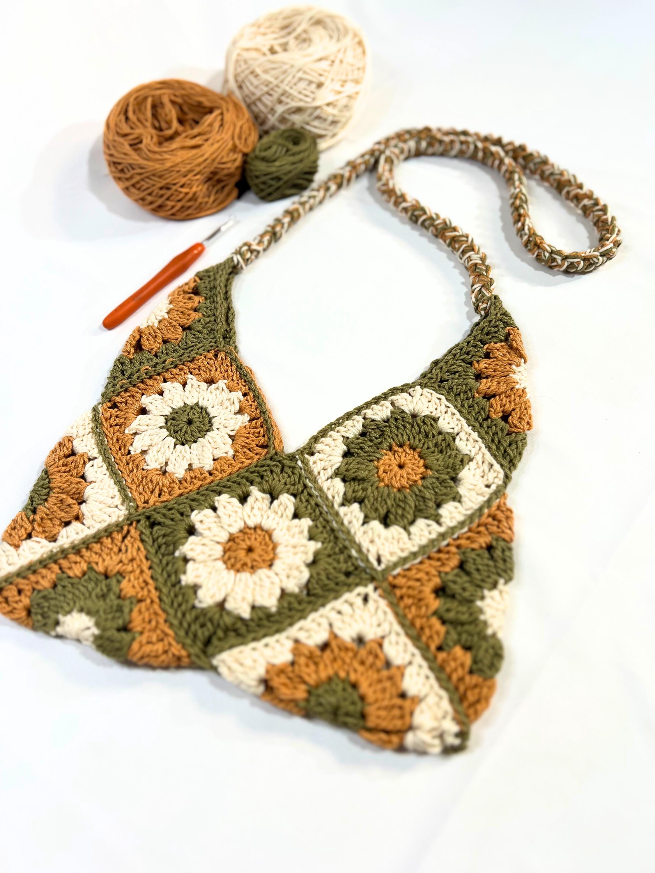 Crochet Daisy Granny Square Bag Pattern: Boho Crossbody Tote (PDF ...
