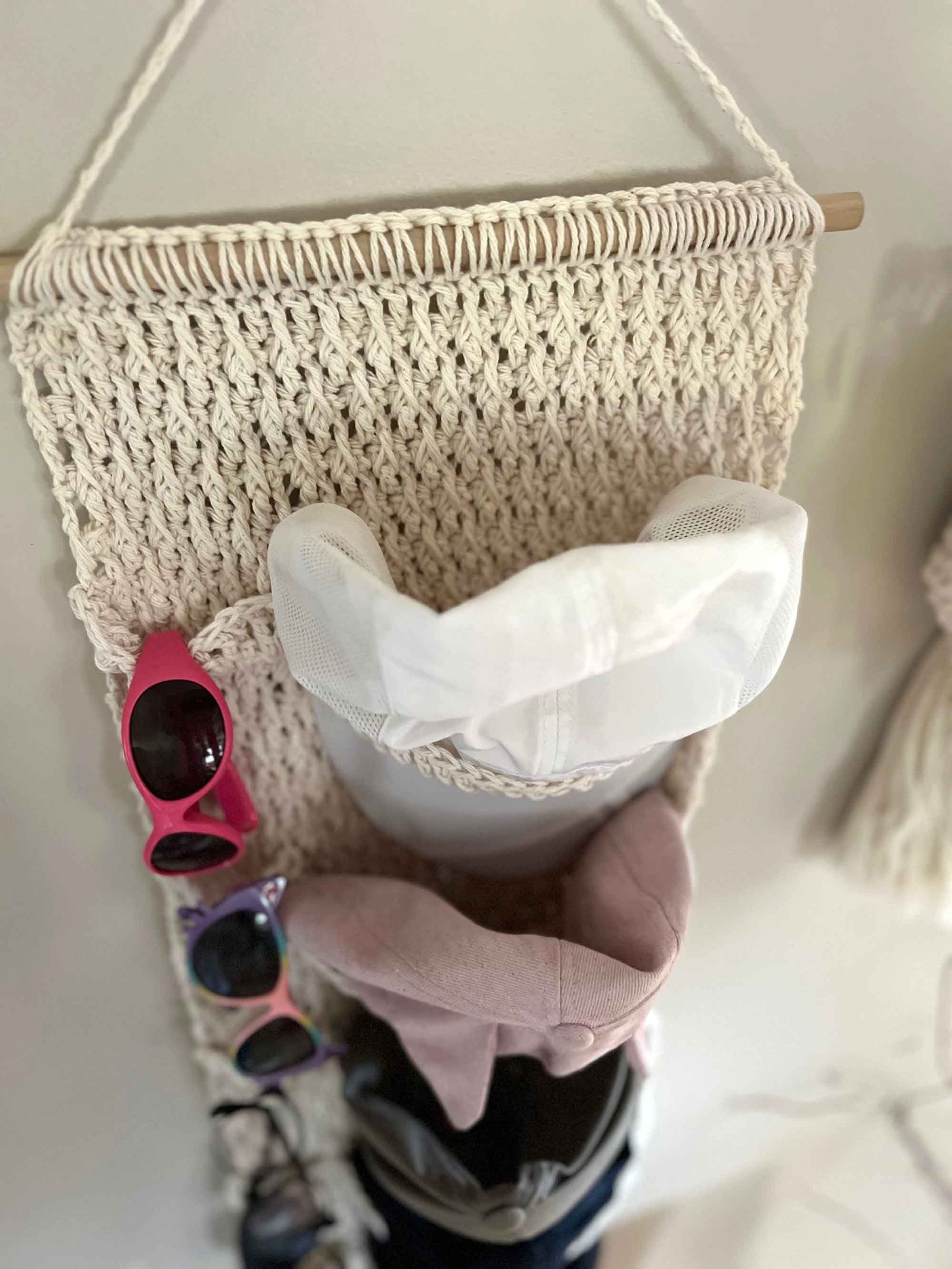 Crochet Baseball Hat Organizer Pattern, Baseball Cap Holder, Crochet ...