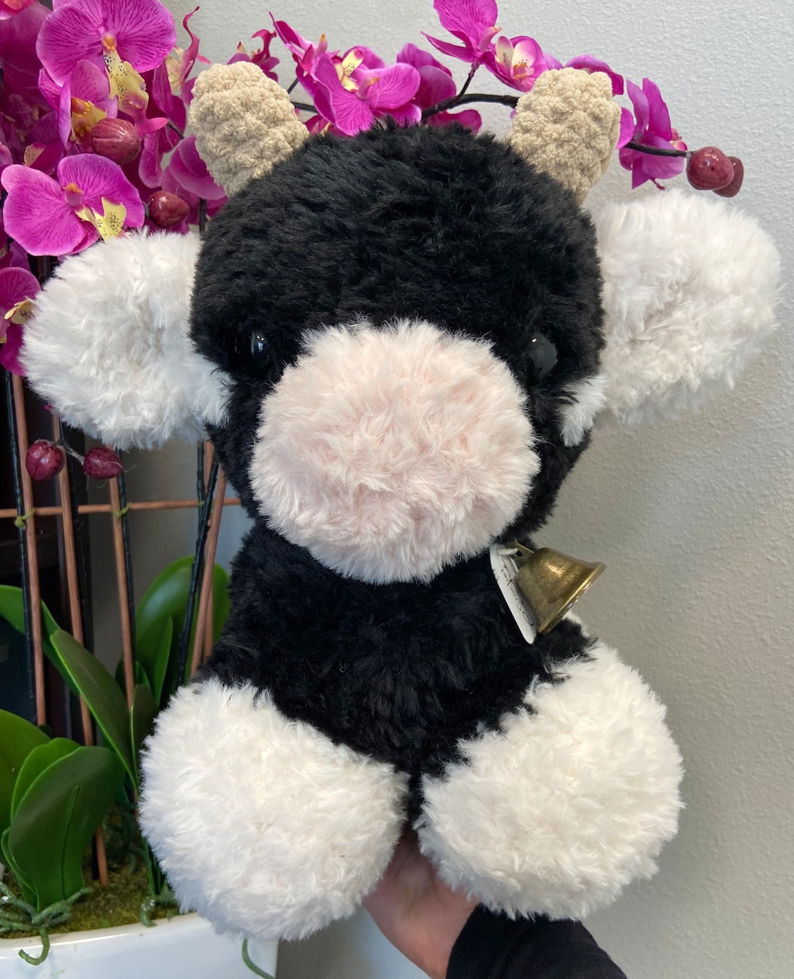 Oreo Fluffy Cow Crochet Plushie - Etsy
