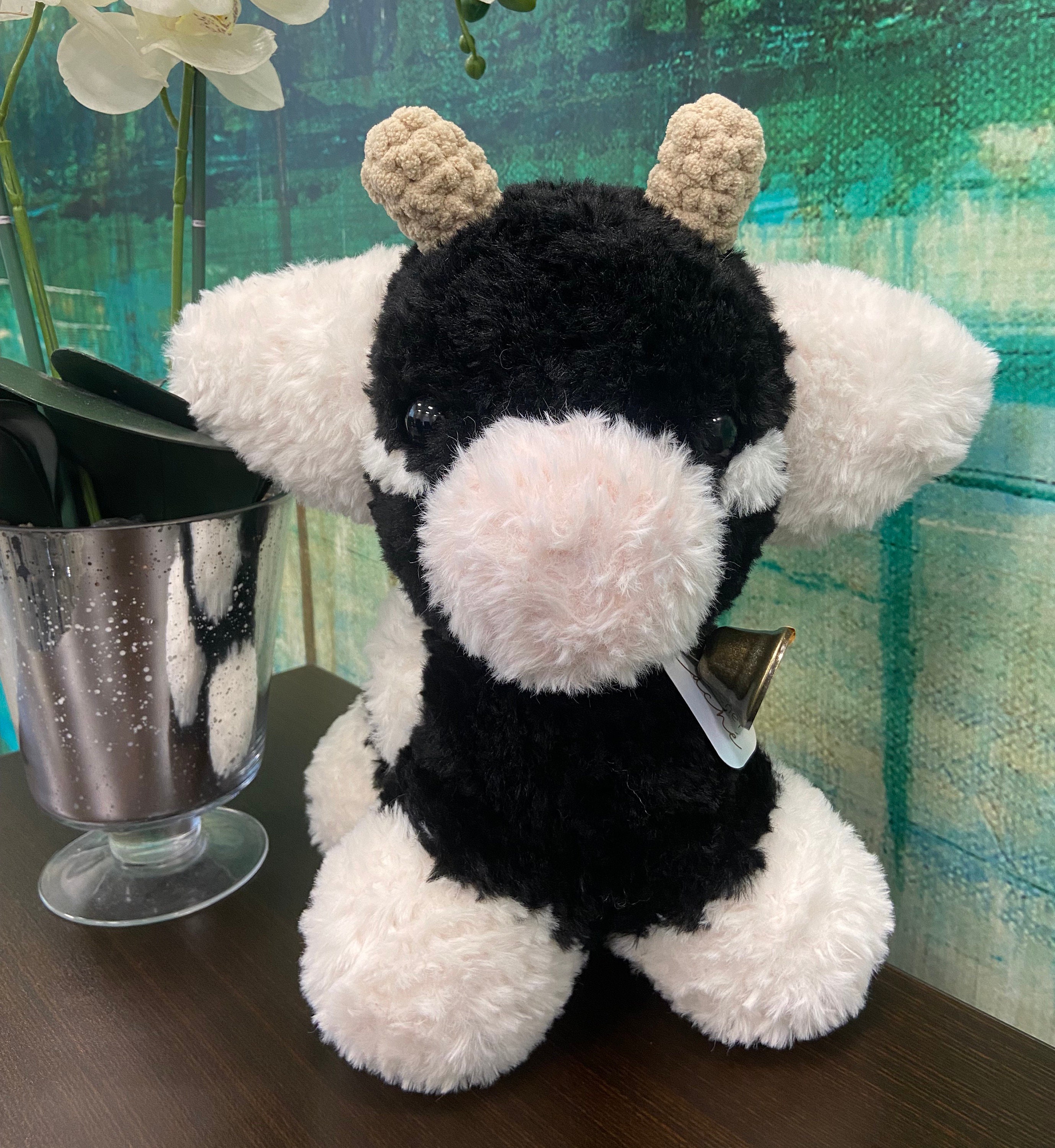Oreo Fluffy Cow Crochet Plushie - Etsy