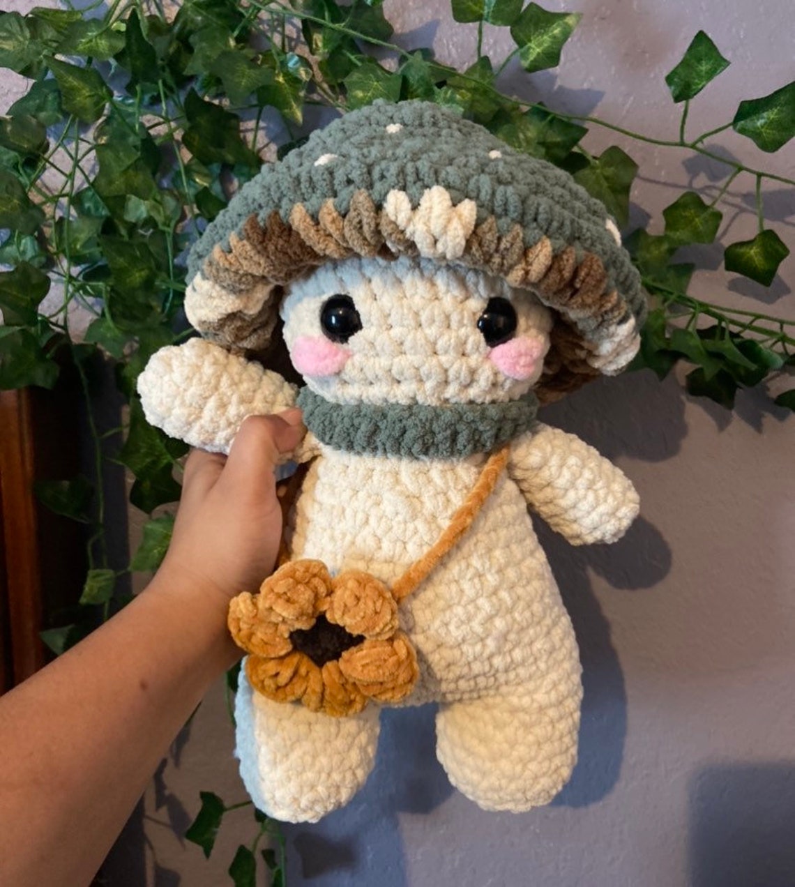 Baby Mushroom Crochet Plushie Desk Decor Mushie Person Cottage - Etsy