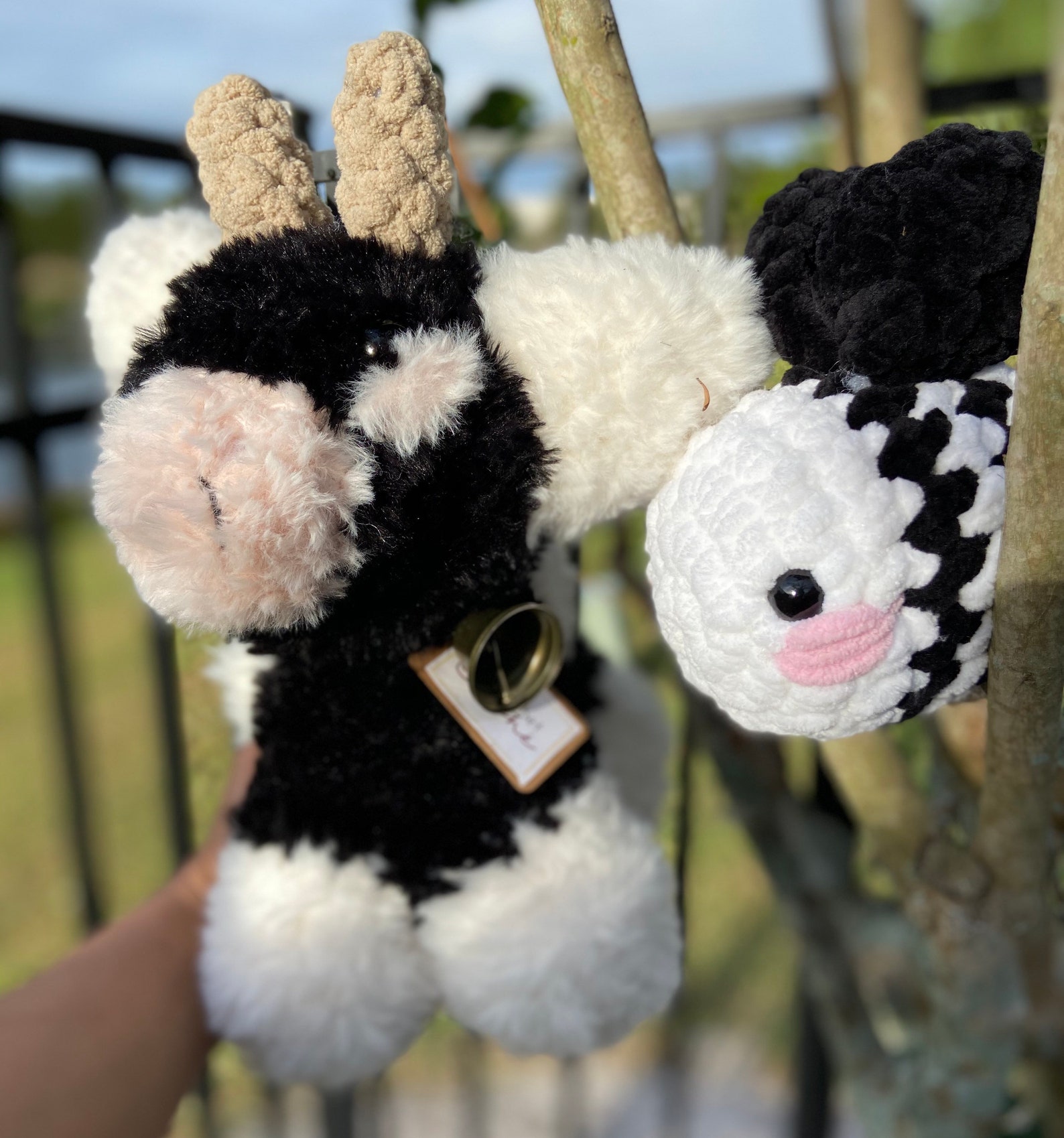 Oreo Fluffy Cow Crochet Plushie | Etsy