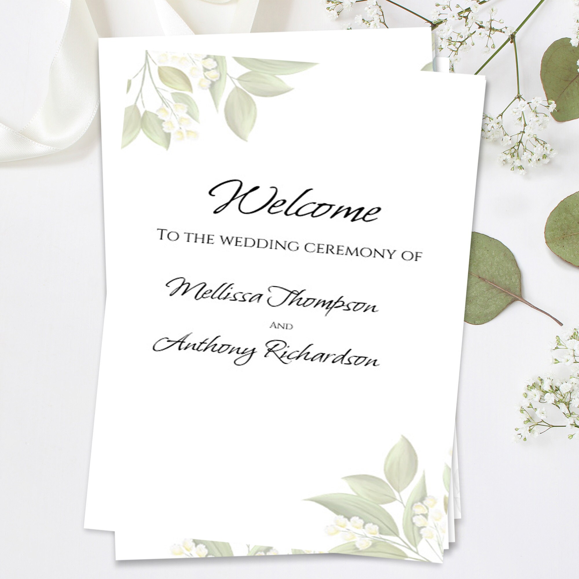 Wedding Program Editable Template Digital Download Bundle, Microsoft ...