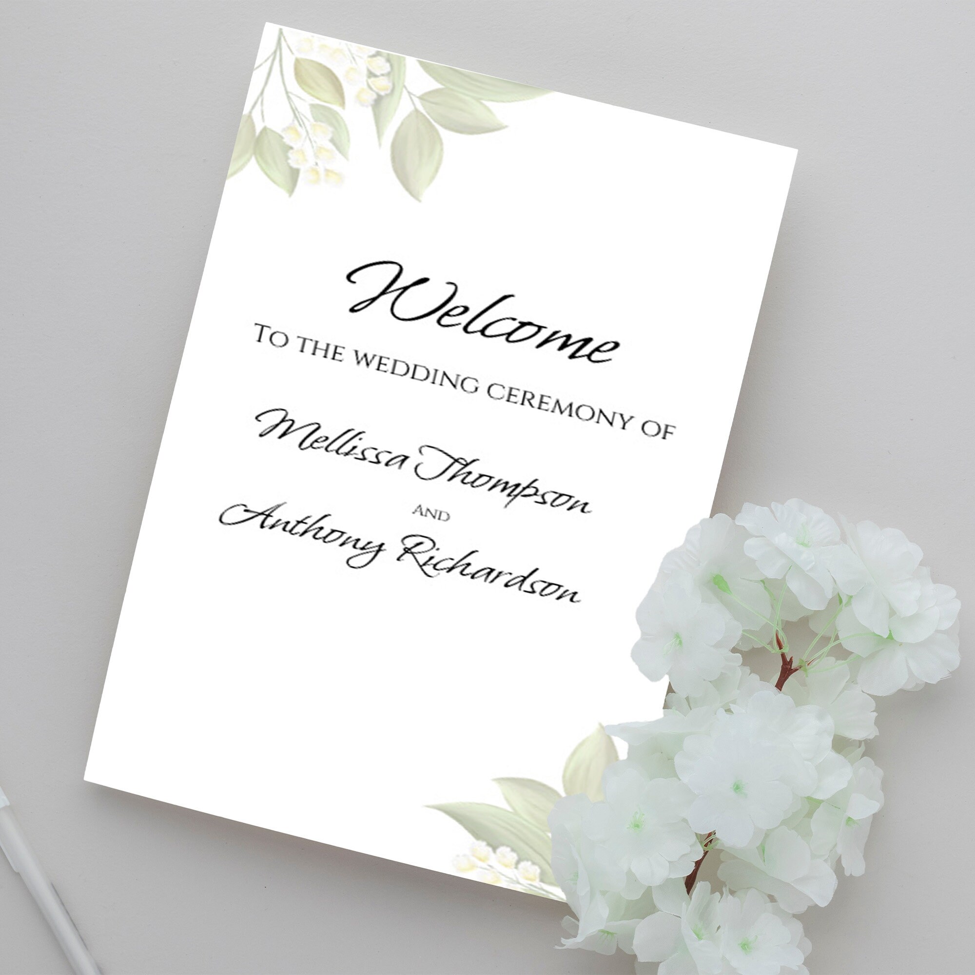 Wedding Program Editable Template Digital Download Bundle, Microsoft ...