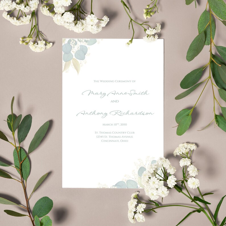 Wedding Program Editable Download, With Microsoft Word Template. With a ...