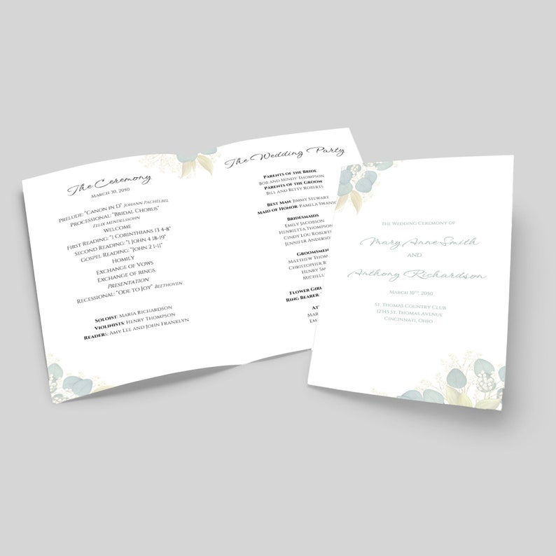 Wedding Program Editable Download, With Microsoft Word Template. With a ...