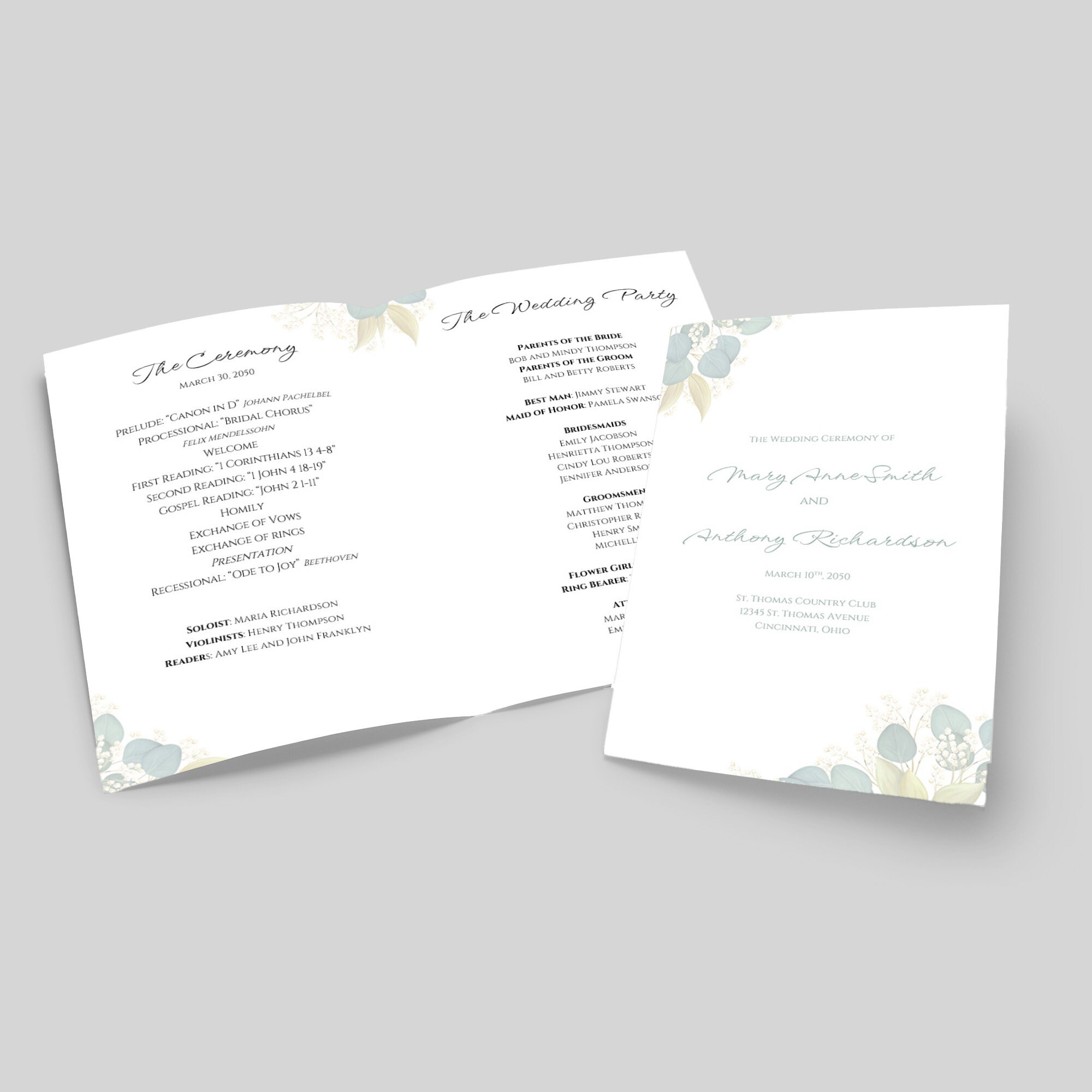 Wedding Program Editable Download, With Microsoft Word Template. With a ...