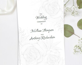Wedding Program Editable Download, With Microsoft Word Template. With a ...