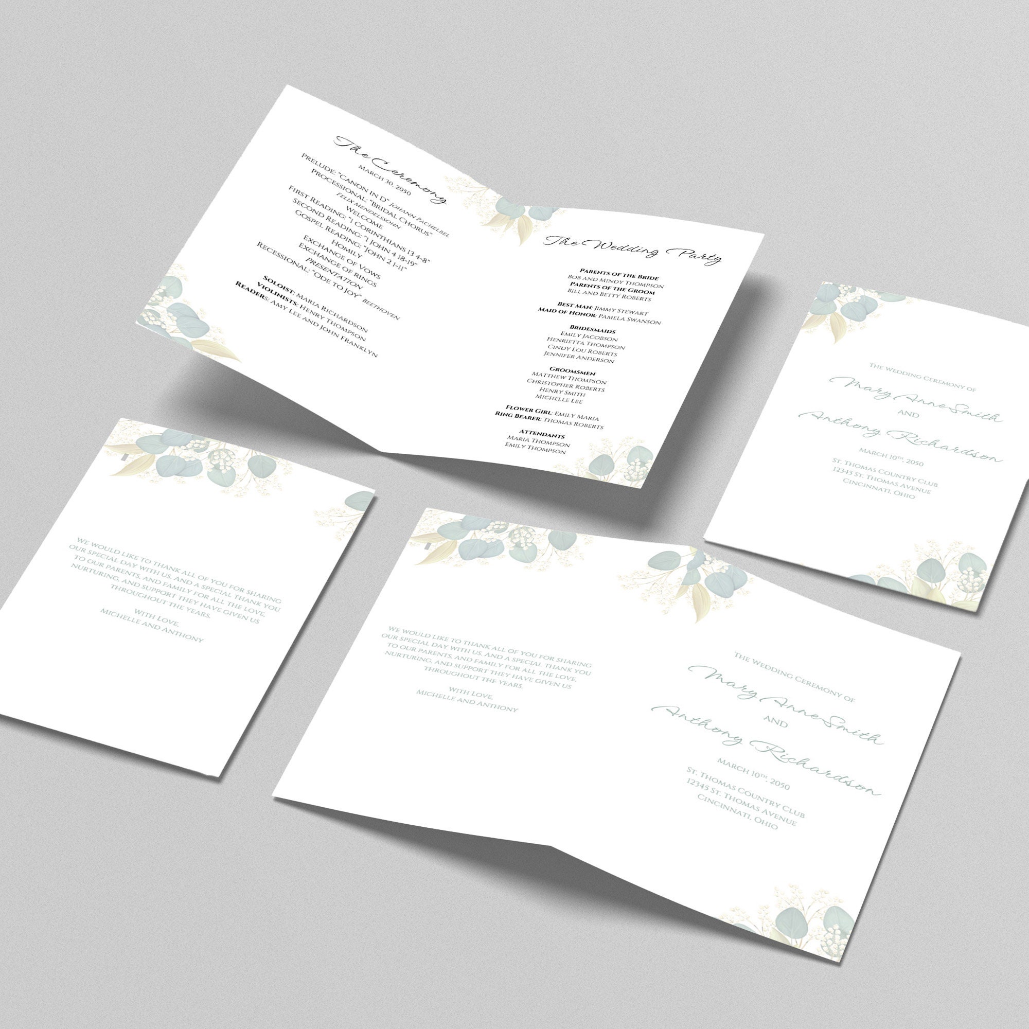 Wedding Program Editable Download, With Microsoft Word Template. With a ...