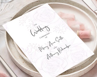 Wedding Program Editable Download, With Microsoft Word Template. With a ...