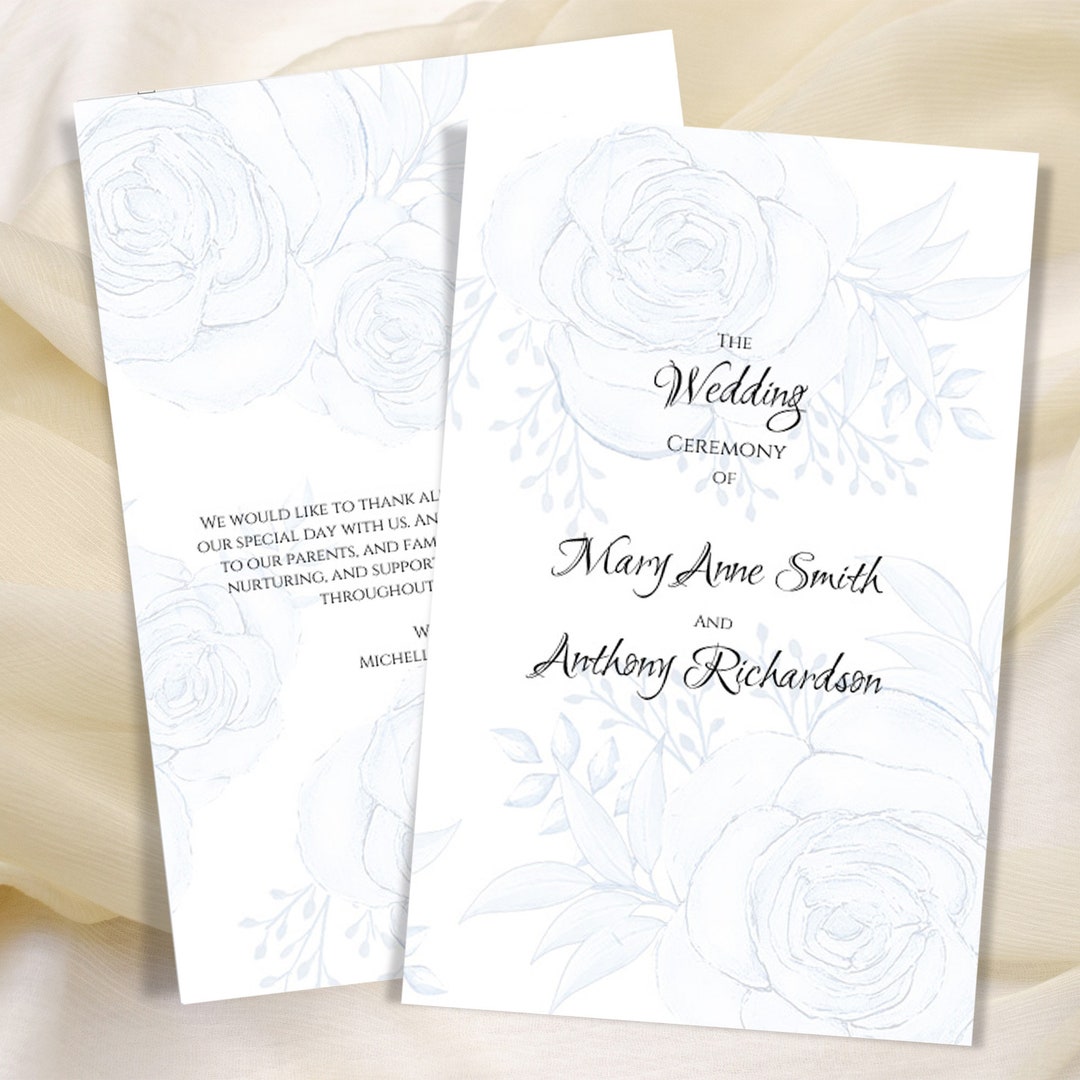 Wedding Program Editable Download, With Microsoft Word Template. With a ...