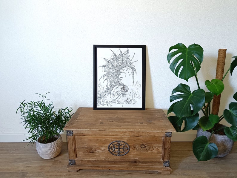 Fallen Angel Fineliner Drawing Signed Original Artwork Angel Art Dark ...