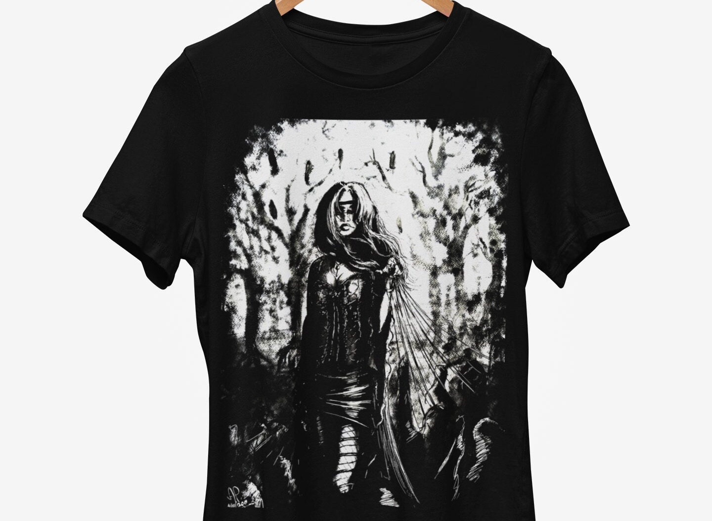 Horror Shirt With Art Print Gothic Tee Alt Fashion T-shirt Dark ...