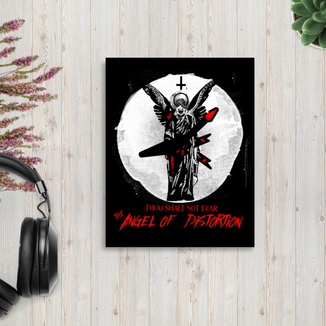 Cool Guitar Poster angel of Distortion Guitarist Wall Art or Gift for ...