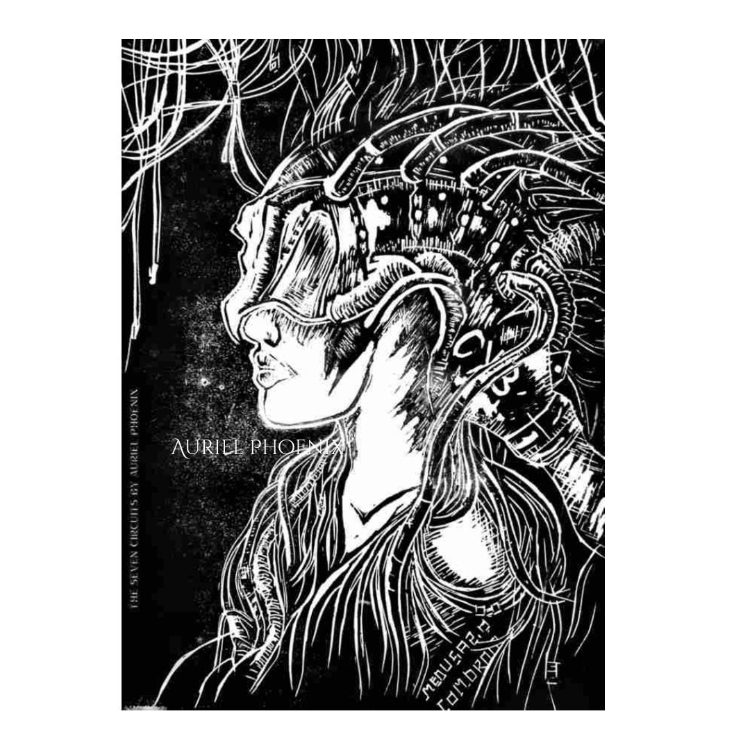 Cyberpunk Linocut Poster medusa 2.0 Sci-fi Artwork Horror Neo Mythology ...