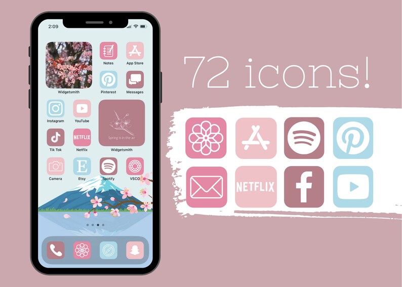 Cherry Blossom SPRING AESTHETIC App Icons Iphone Ios 14 15 - Etsy Canada
