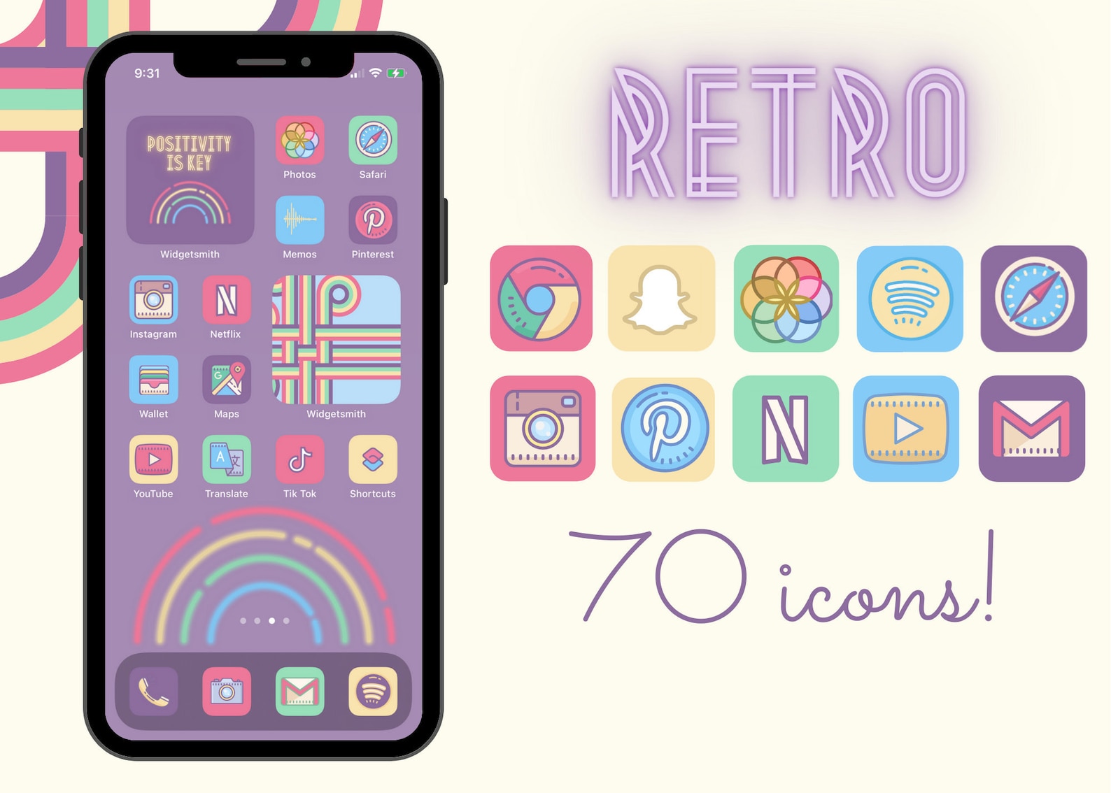70 RETRO AESTHETIC App Icons for Iphone Ios 14 15 16 With - Etsy