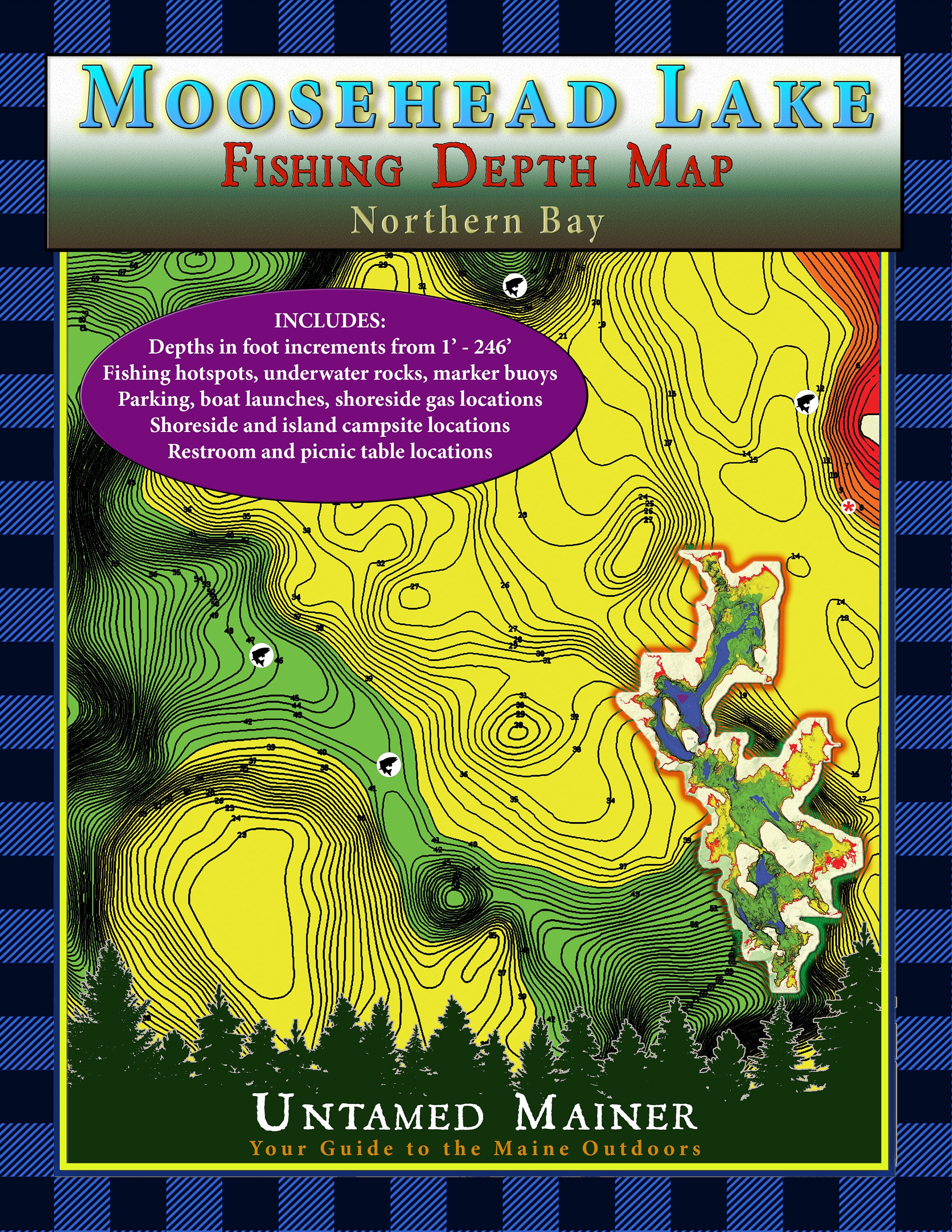 Moosehead Lake Depth Maps - Etsy