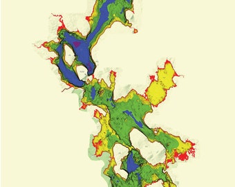 Moosehead Lake Wood Carved Topographic Depth Chart / Map - Etsy UK