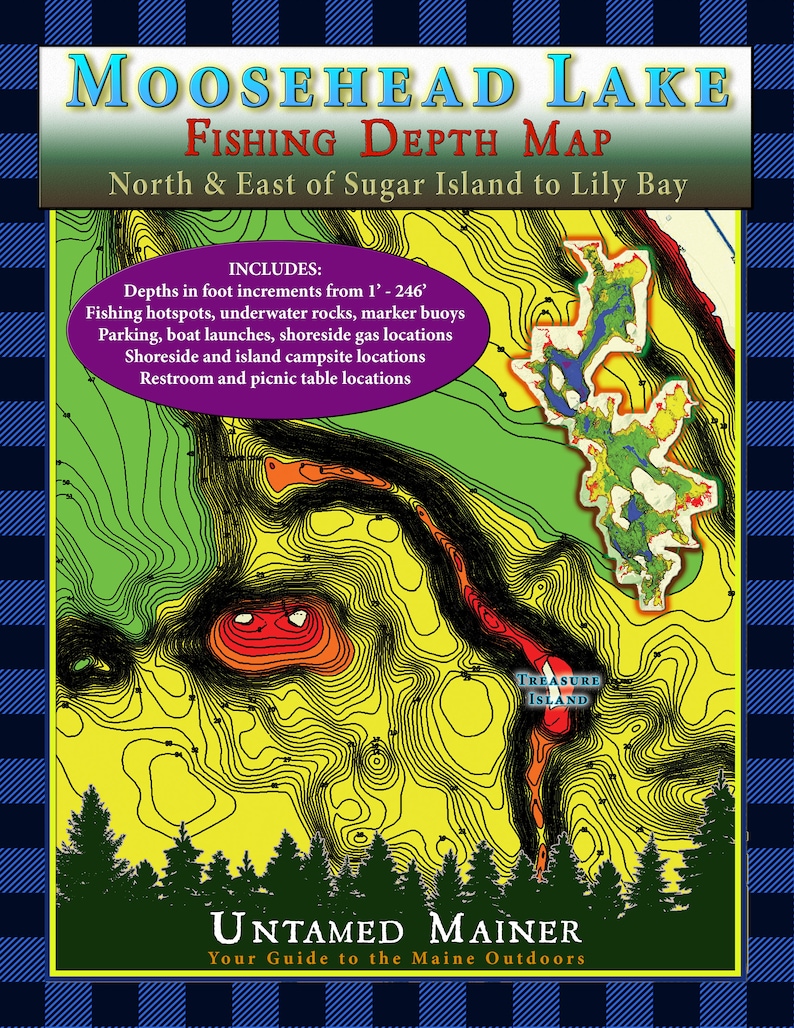 Moosehead Lake Depth Maps - Etsy