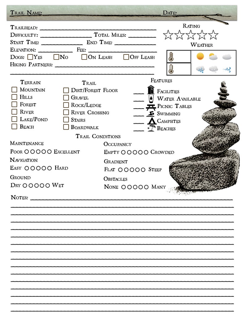 Hiking Log Book - Etsy