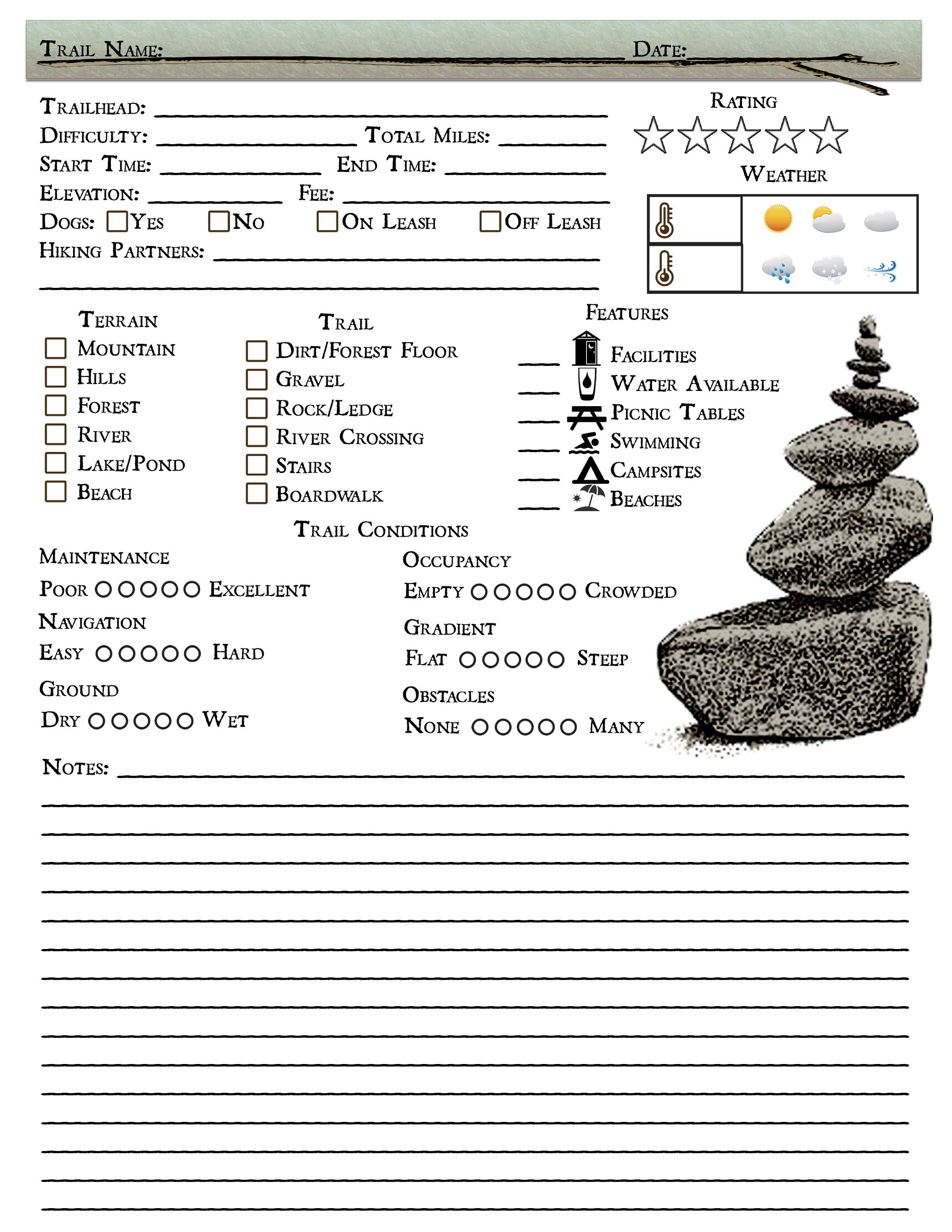 Hiking Log Book - Etsy