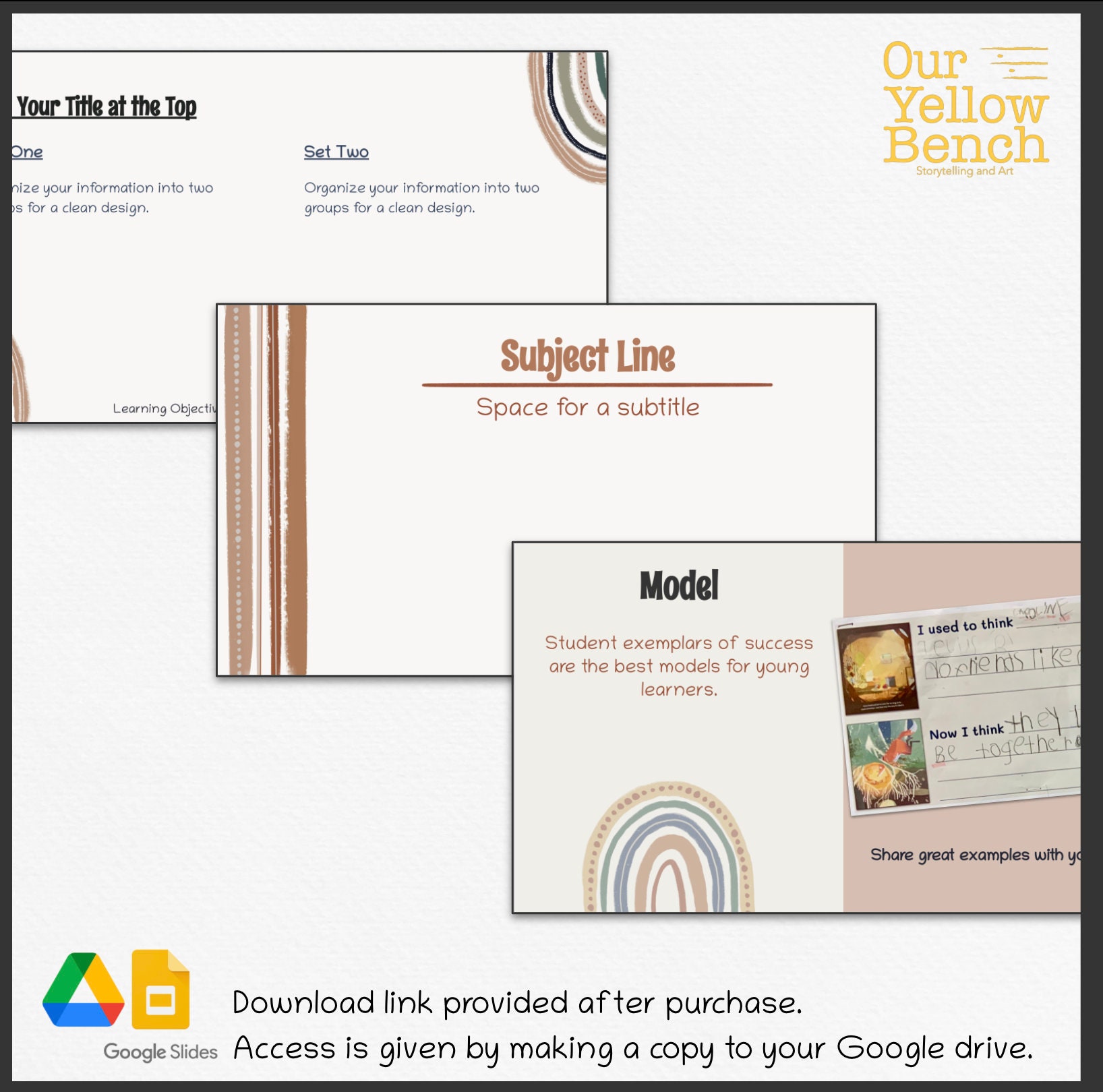 Boho Rainbow Slides Template for Teachers - Etsy