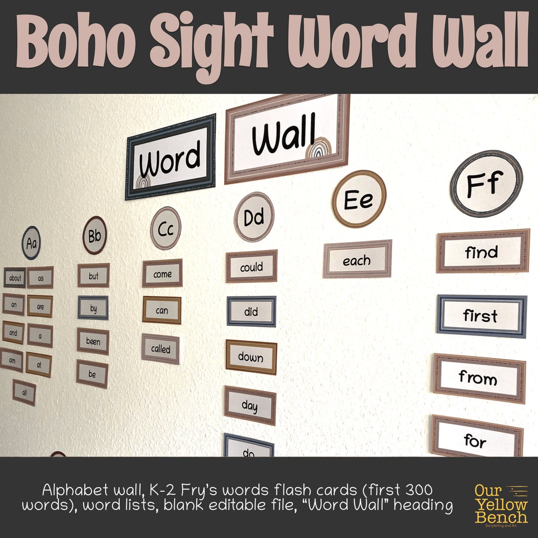 Boho K-3 Sight Words and Word Wall editable - Etsy