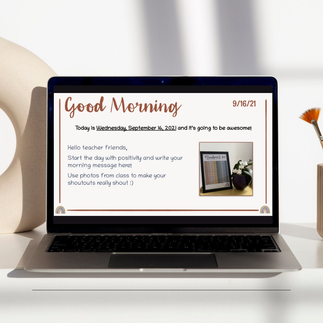 Boho Rainbow Slides Template for Teachers - Etsy