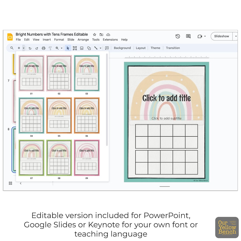 Bright Numbers With Tens Frames (0-10 and 0-20) - Etsy