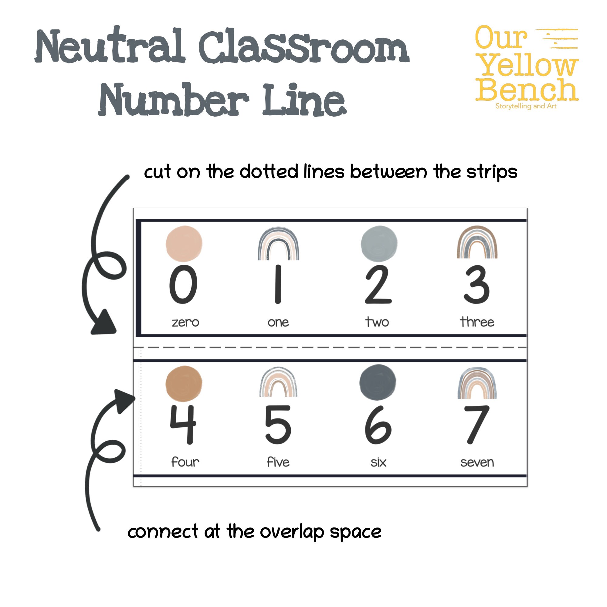 Neutral Classroom Number Line | 0-100 and 0-120 - Etsy