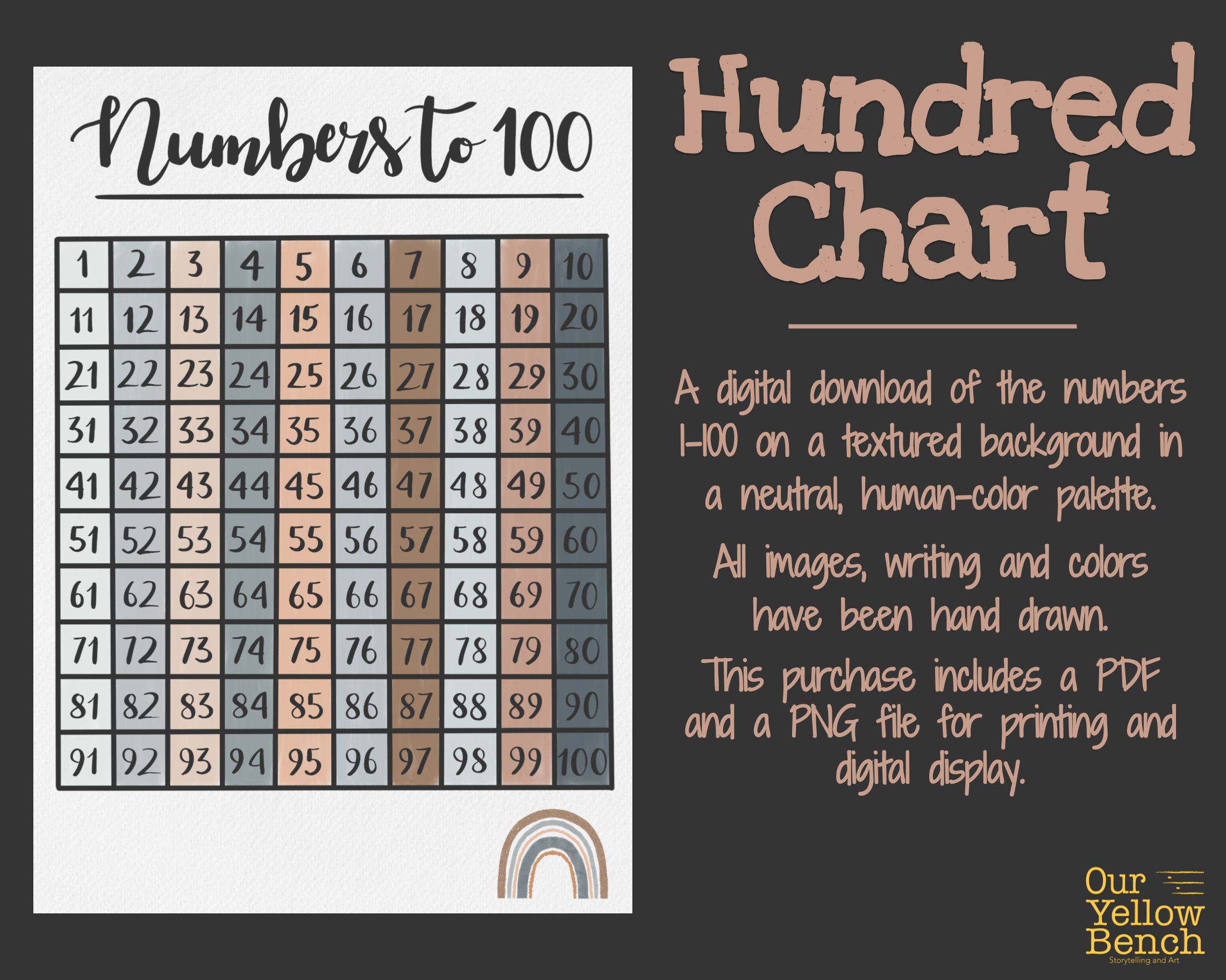 Neutral Classroom Hundred Chart - Etsy