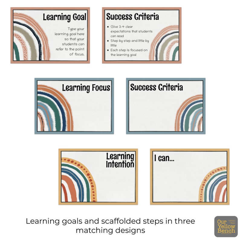 Visible Learning Focus Display in a Boho Rainbow Classroom Theme - Etsy