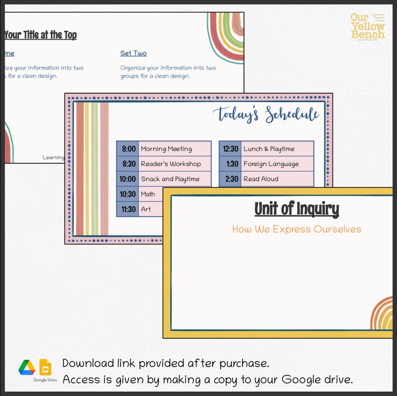 Colorful Rainbow Google Slides Template for Teachers - Etsy