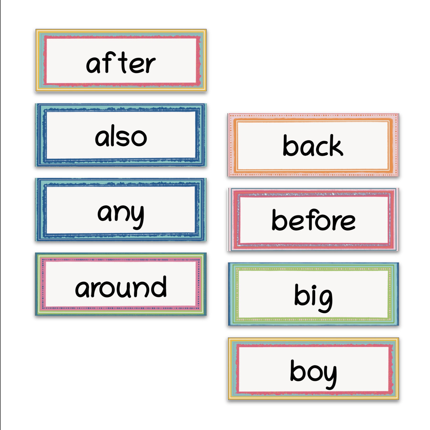 Bright Rainbow Sight Words Second 100 Classroom Word Wall | Etsy