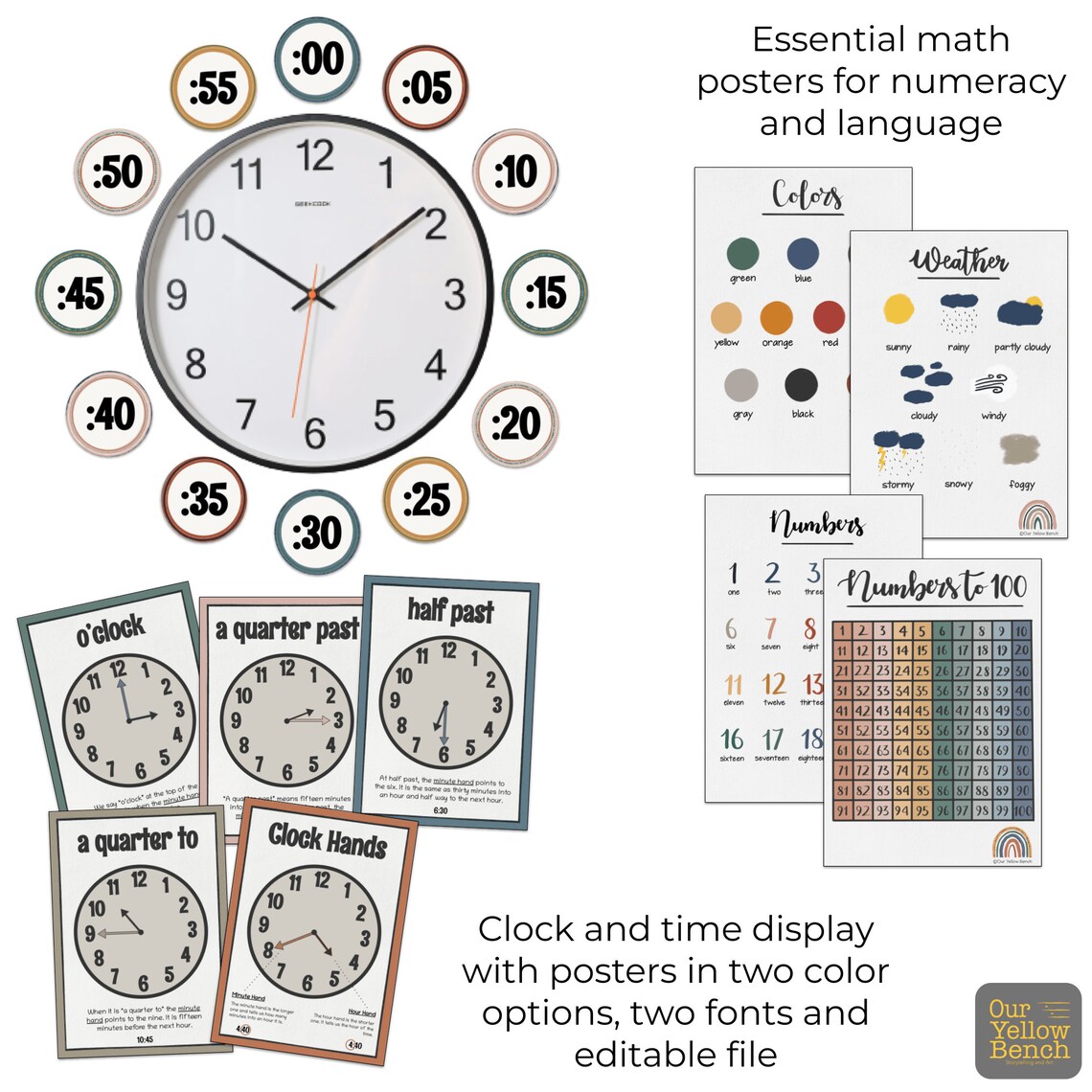 Boho Classroom Math Display Bundle - Etsy