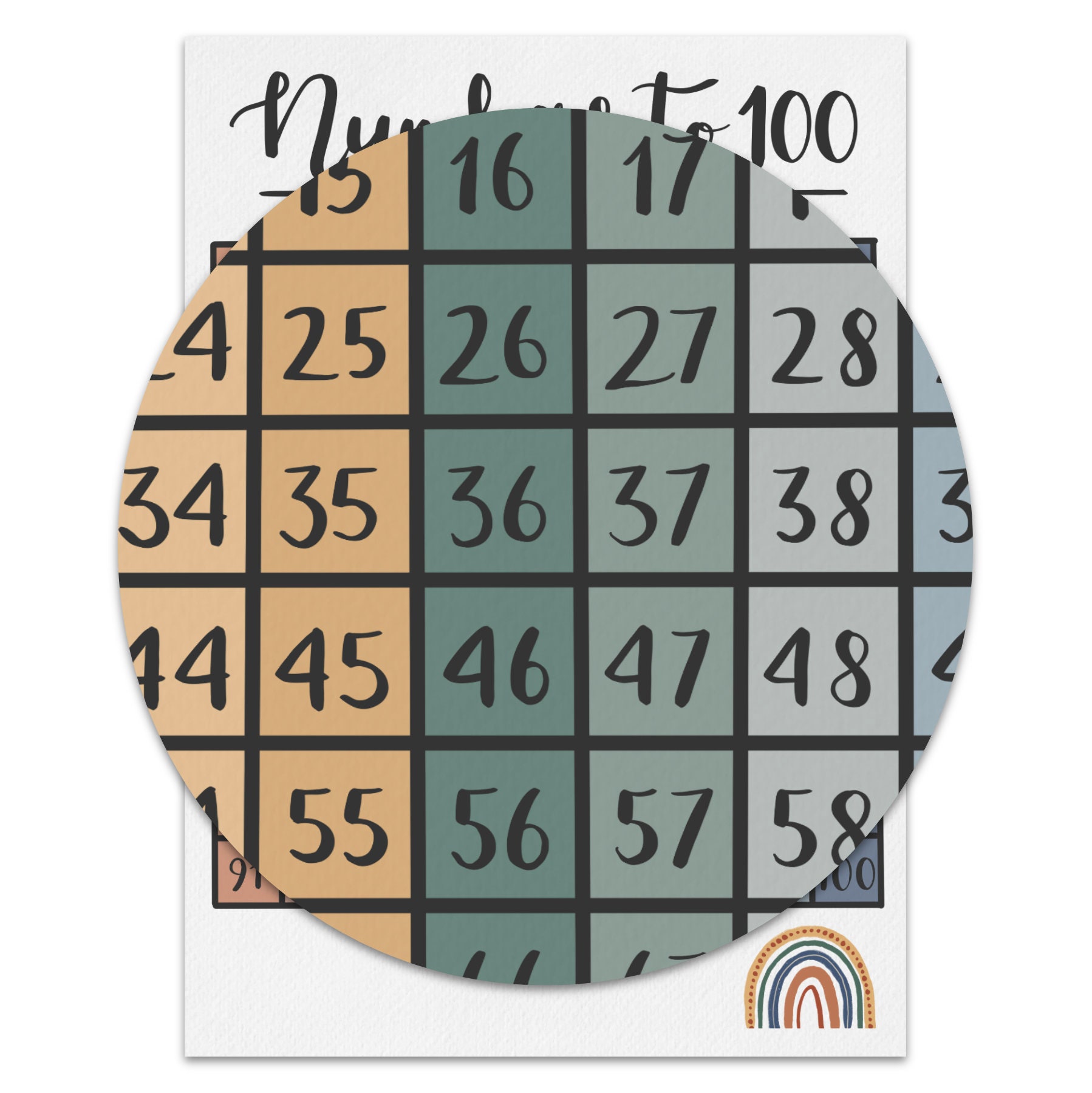 Boho Rainbow Classroom Hundreds Chart - Etsy