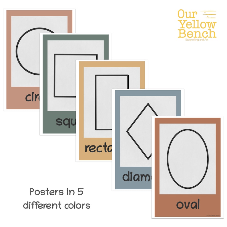 Boho Classroom 2D Shape Posters - Etsy Canada