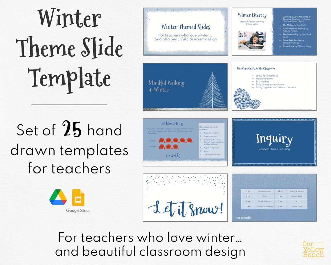 Winter Theme Google Slides Template for Teachers - Etsy