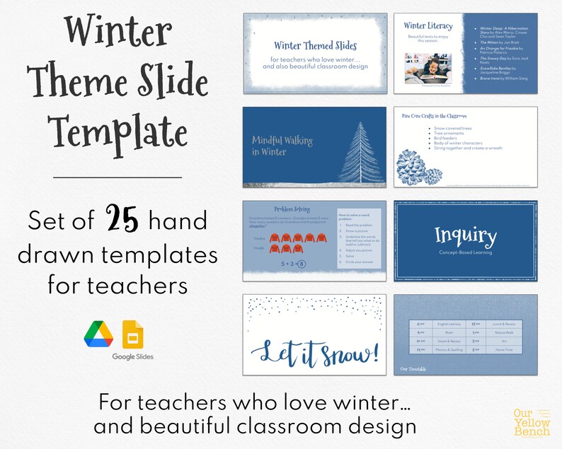 Winter Theme Google Slides Template for Teachers - Etsy