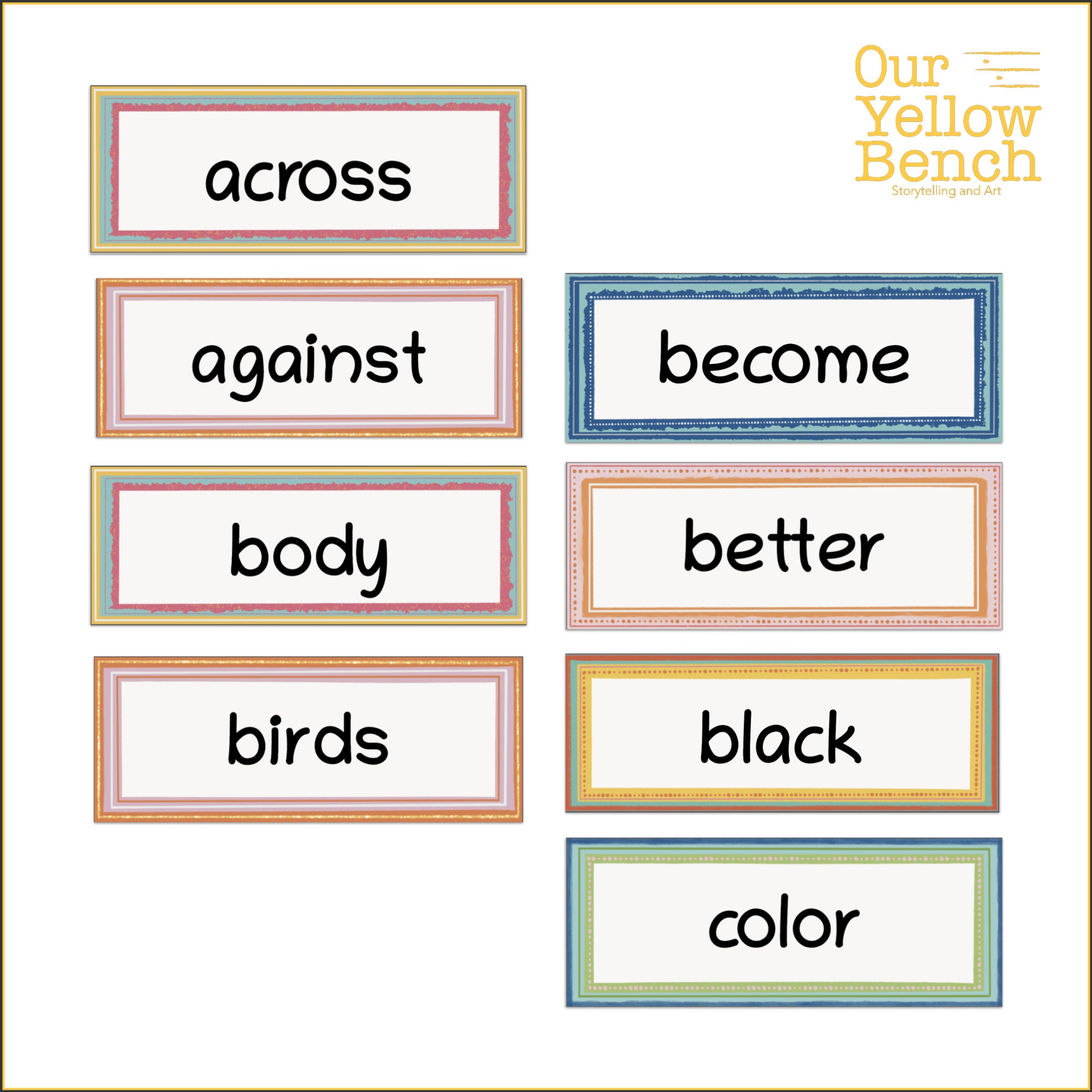 Bright Rainbow Sight Words - Fourth 100 - Classroom Word Wall - 4th ...