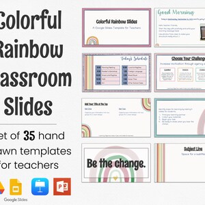 Colorful Rainbow Google Slides Template for Teachers - Etsy